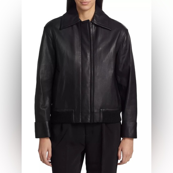 Vince | Jackets & Coats | Vince Womens Classic Oversized Black Leather ...